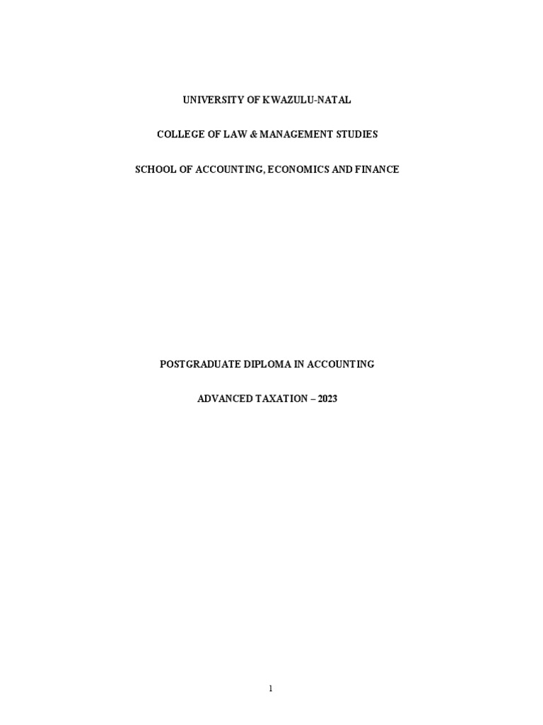 Advanced Taxation Course Guide 2023 | PDF | Taxes | Capital Gains Tax