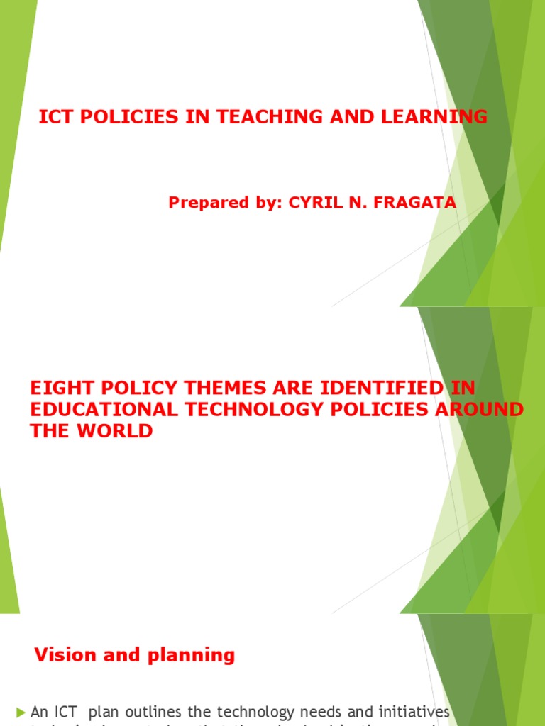 Ict Policies in Teaching and Learning | PDF | Information Technology ...