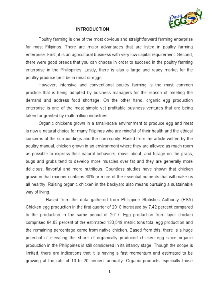 Feasibility Study | PDF | Egg As Food | Chicken