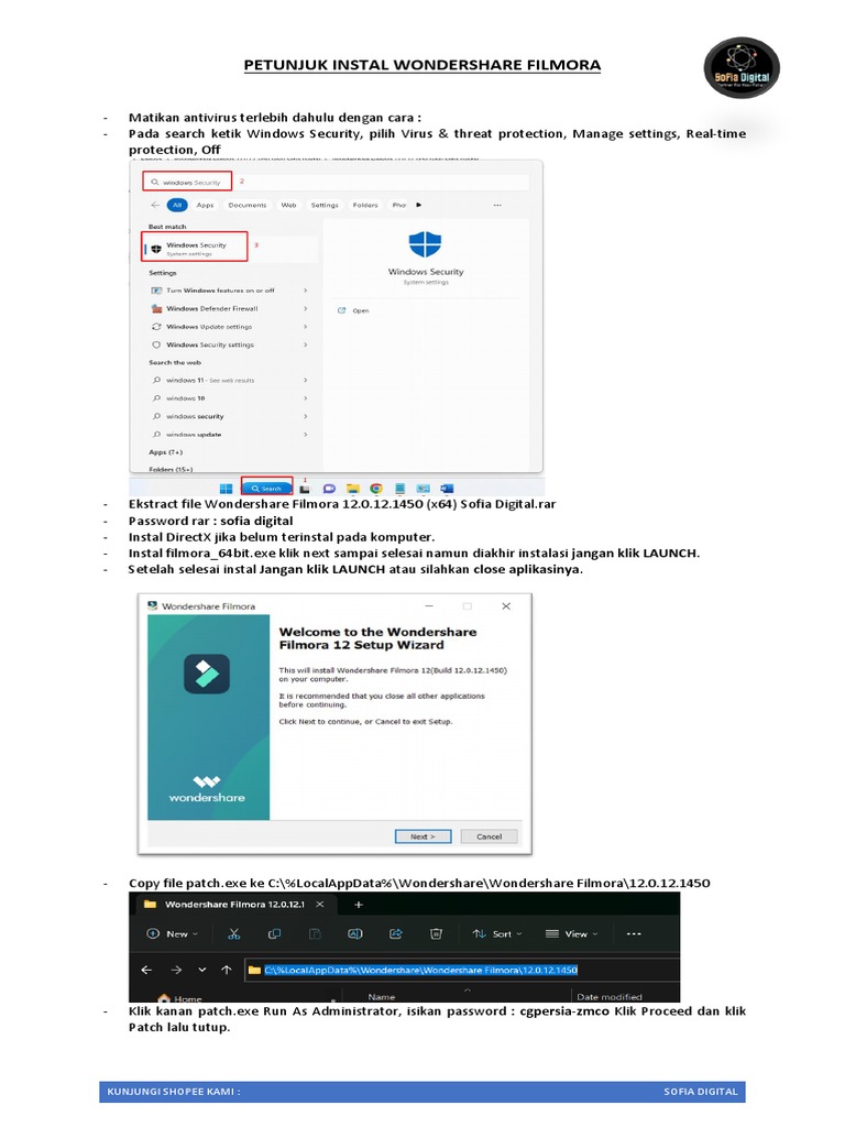 Petunjuk Instalasi Filmora 12 | PDF