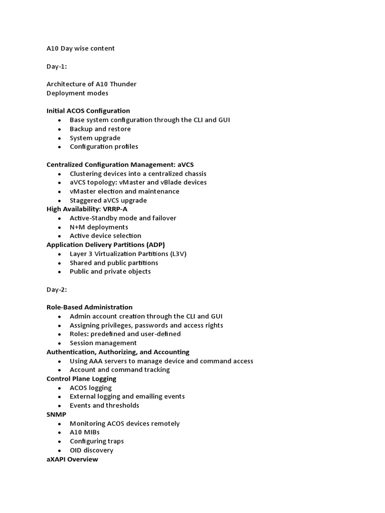 A10 Day Wise Content | PDF | Load Balancing (Computing) | Hypertext Transfer Protocol