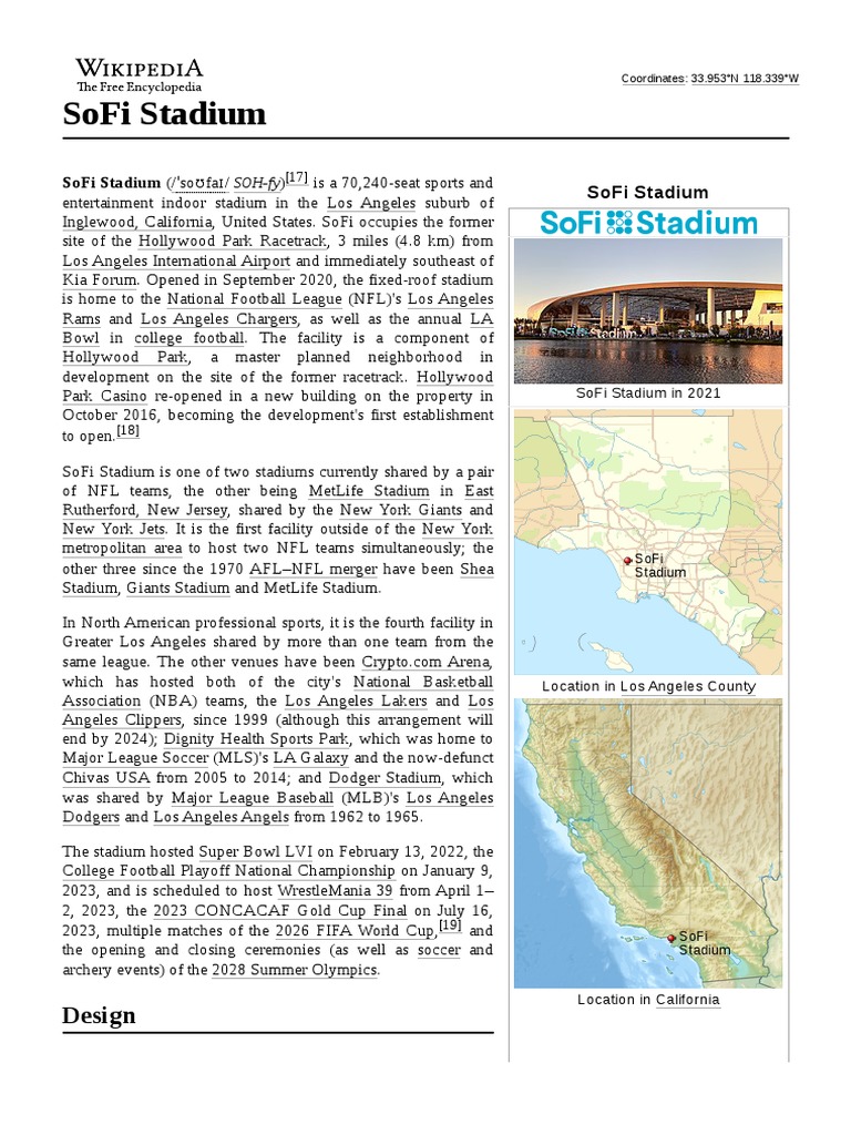 SoFi Stadium | PDF | Sports