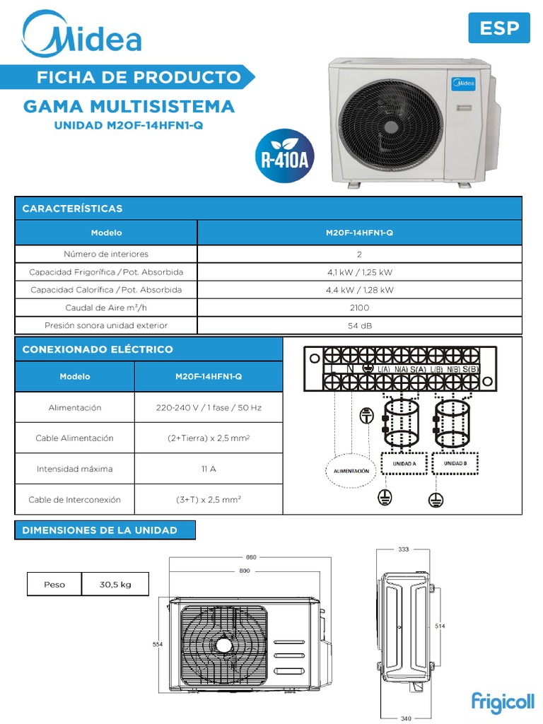 Multisplit Midea Inverter - R410a Es | PDF | Mecanica clasica | Sistema Internacional de Unidades