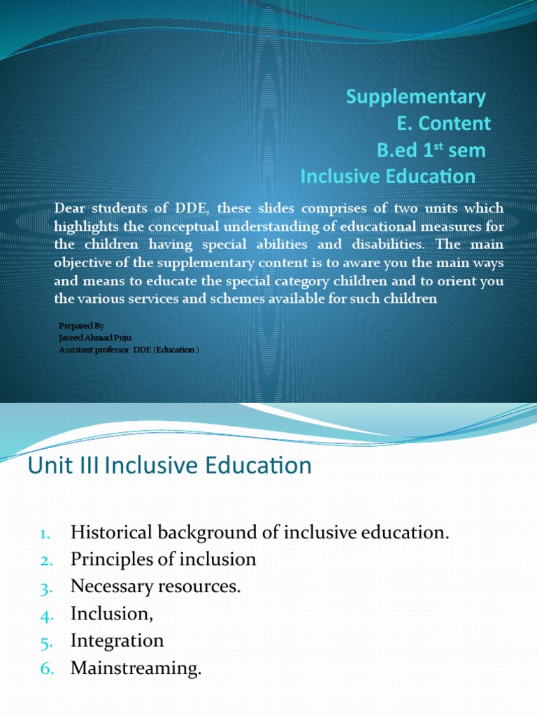 Inclusive Educpresentation | PDF | Inclusion (Education) | Special ...