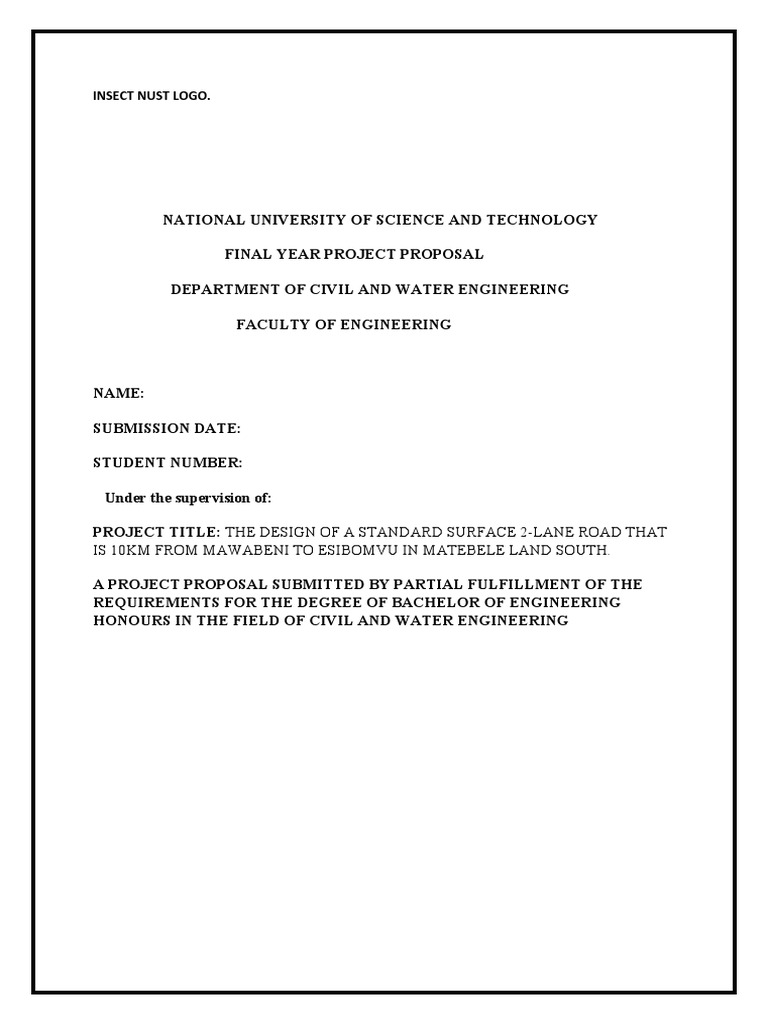 Road Design Project Proposal | PDF | Road | Transport