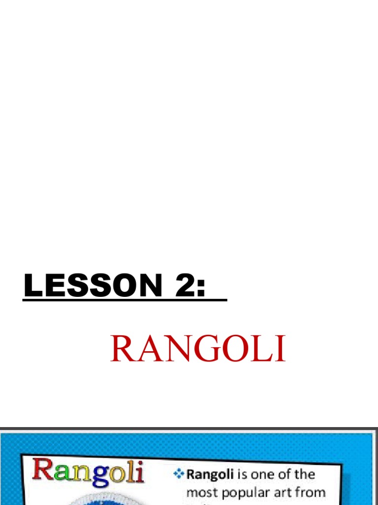 Lesson 2 Rangoli Arts | PDF