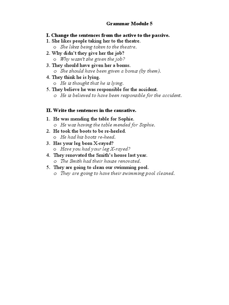 Grammar Module 5 | PDF