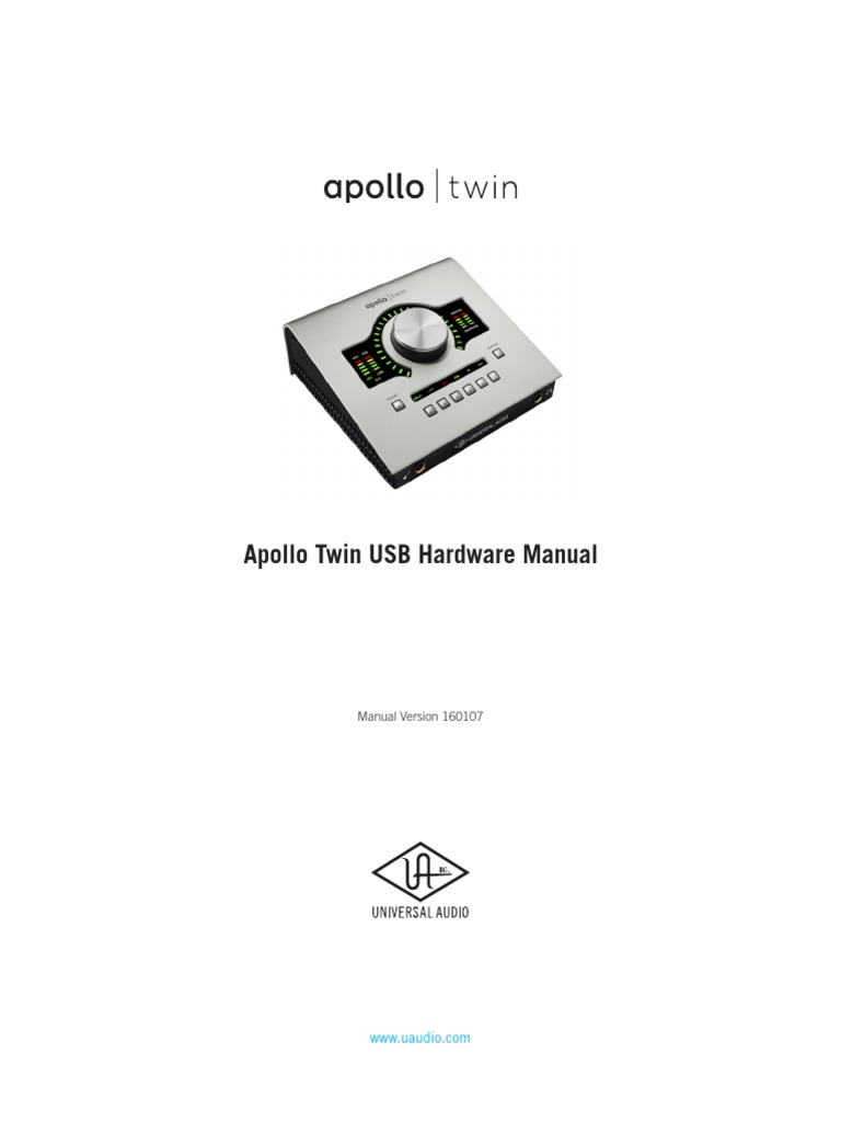 Apollo Twin USB Hardware Manual | PDF | Usb | Decibel