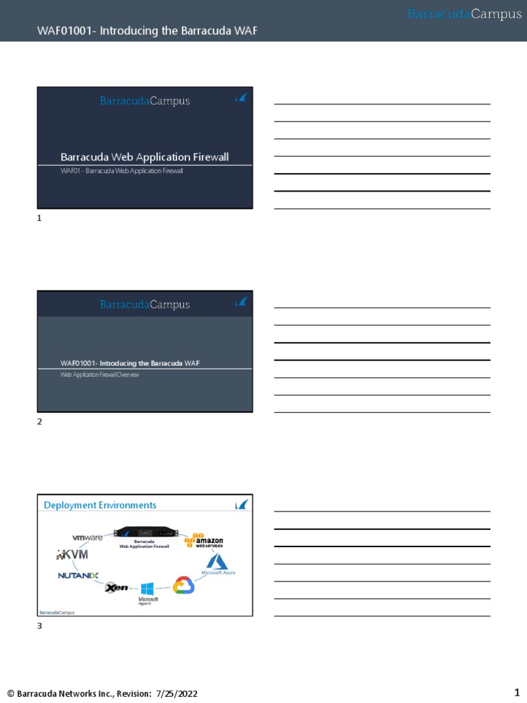 WAF01 Barracuda Web Application Firewall Foundation - Slide Deck | PDF ...