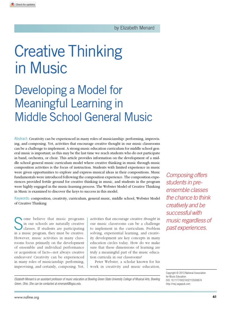 Creative Thinking in Music | PDF | Creativity | Rhythm
