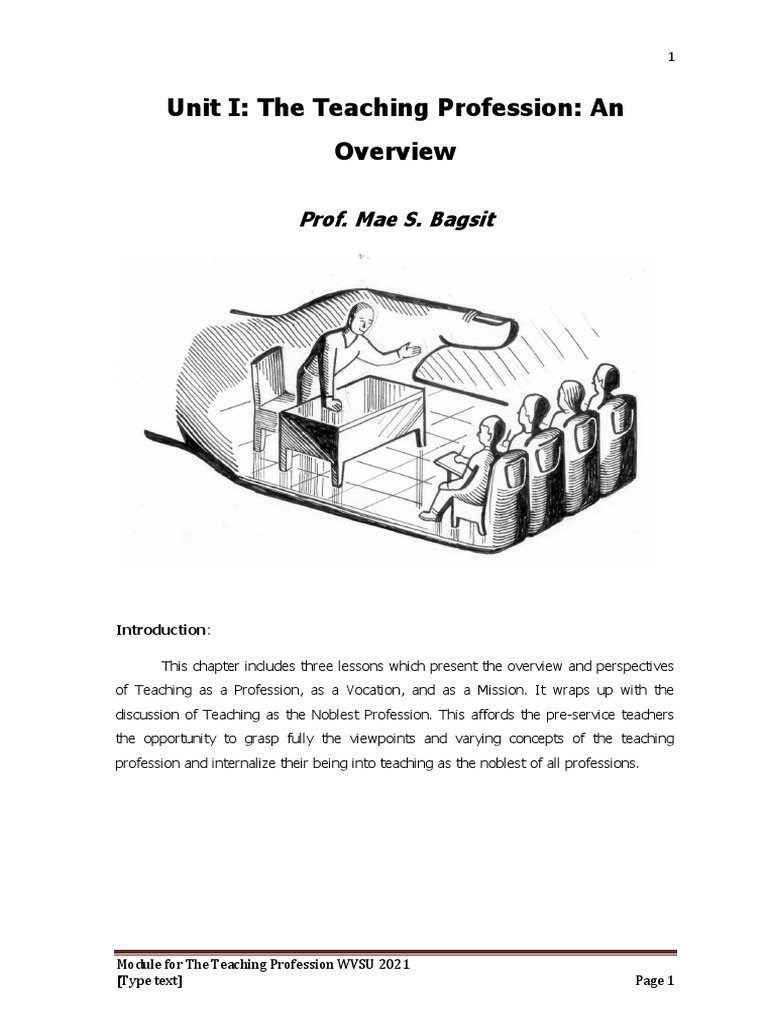 ED 201 Module (Unit 1) | PDF | Distance Education | Teachers