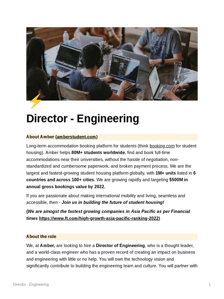 Director of Engineering - Amber | PDF | Engineering | Software Development Process