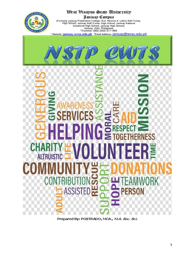 NSTP CWTS 1 Course Outline | PDF | Self Esteem | Psychology
