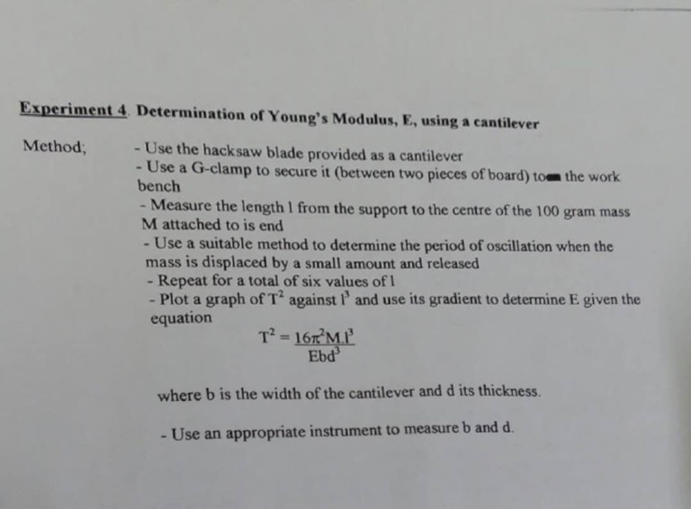 Young's Modulus Experiment | PDF