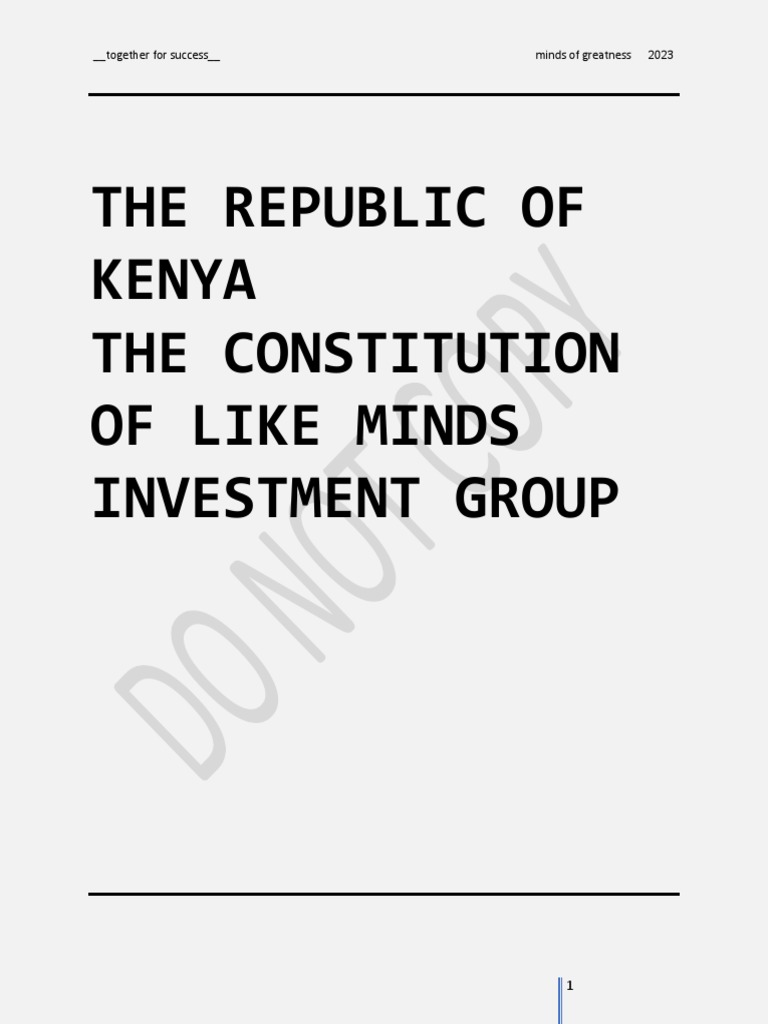 Investment Group Constitution | PDF | Supermajority | Elections