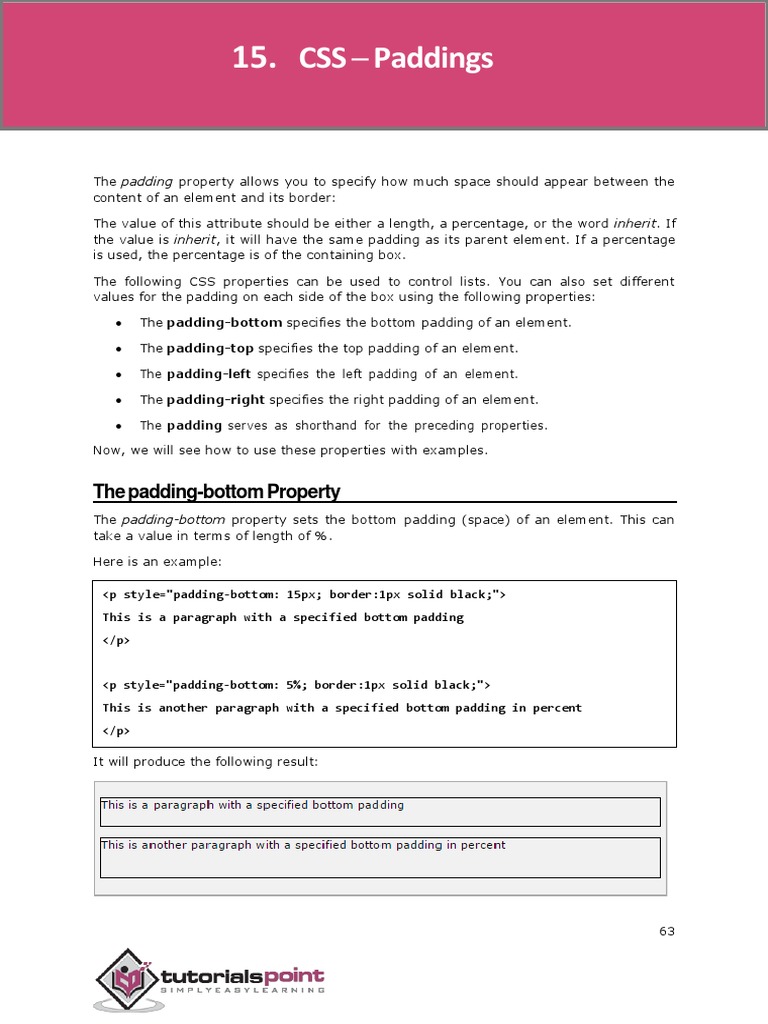 Css Padding | PDF | Notation | Written Communication