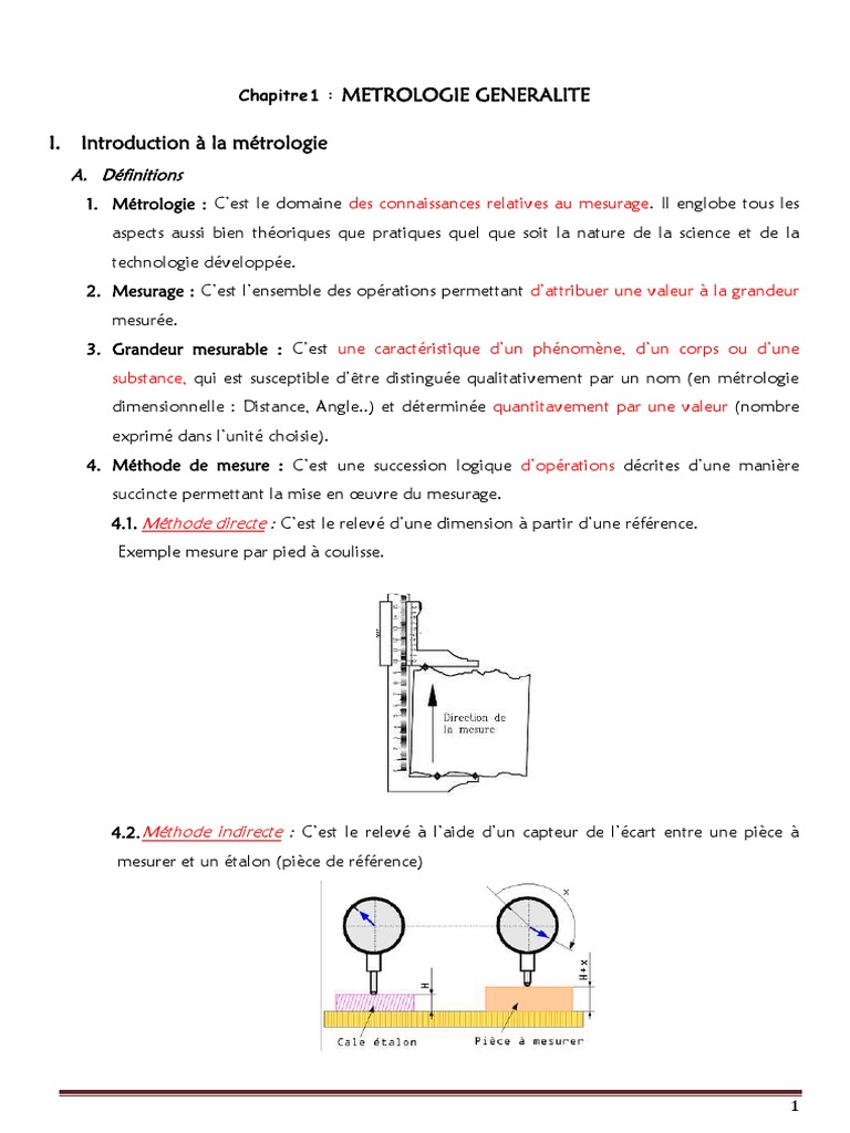 Cours MMT Prof | PDF | Métrologie
