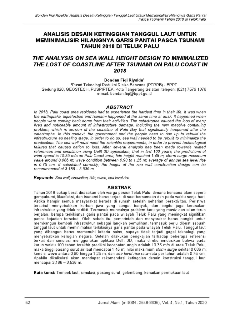 Tanggul Laut untuk Lindungi Garis Pantai Palu | PDF | Science & Mathematics