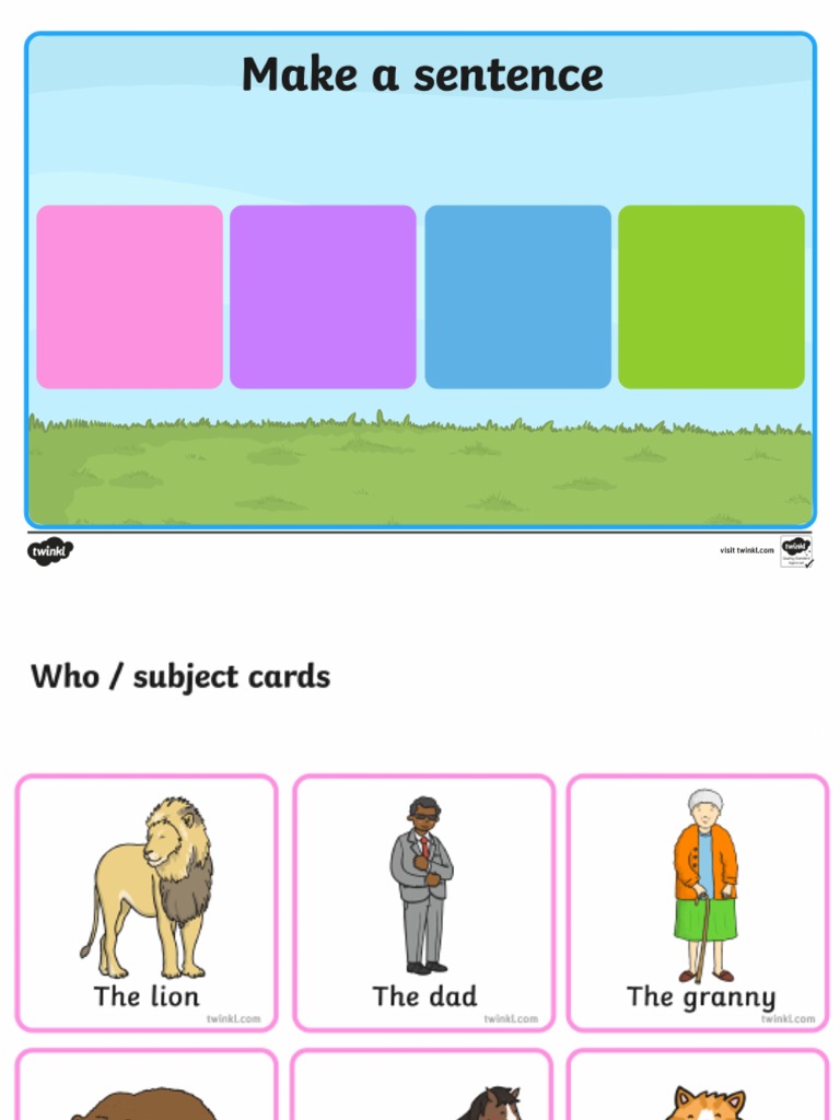 Make A Sentence Who What Doing Where When Ver 1 | PDF
