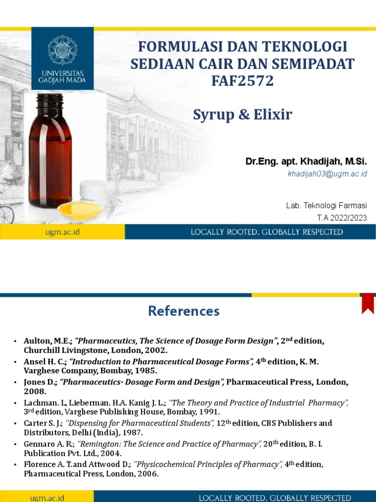 Handout Syrup - Elixir 2023 | PDF | Glycerol | Solubility