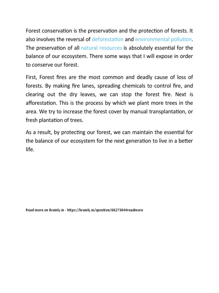 Forest Conservation Is The Preservation and The Protection of Forests | PDF