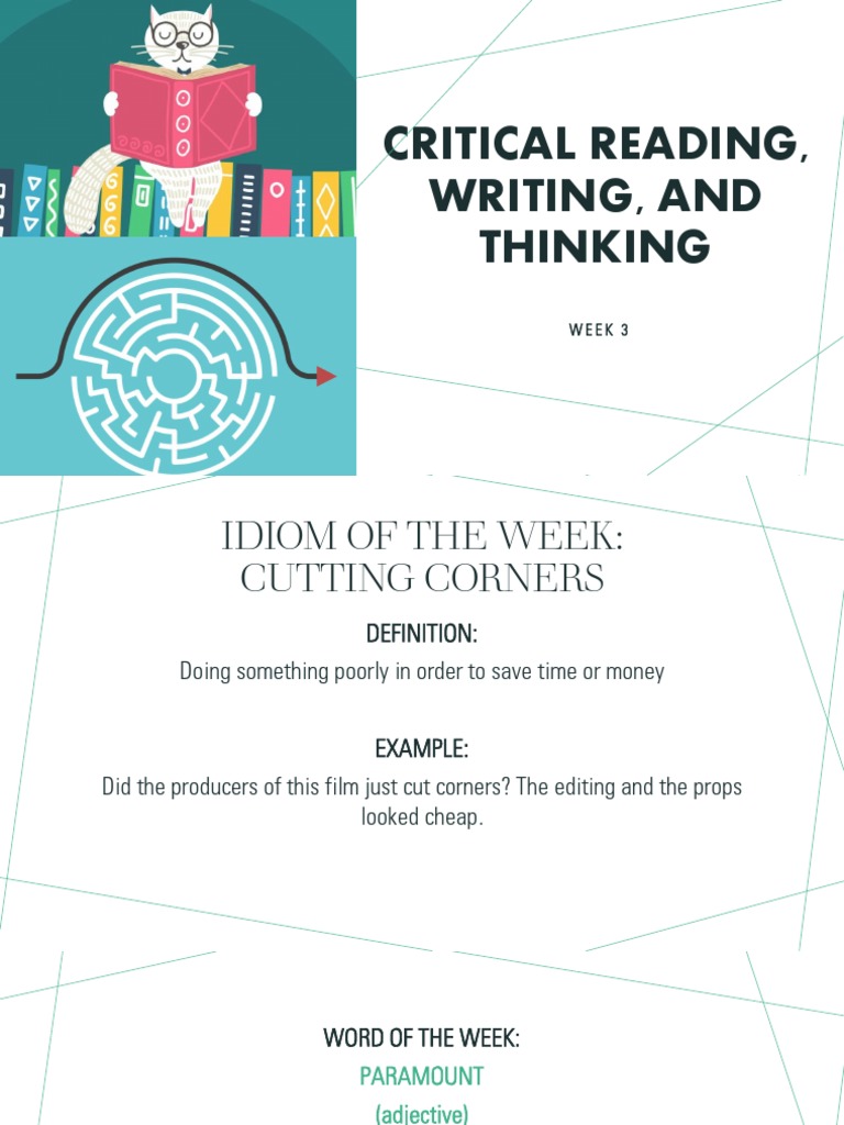 Critical Reading & Writing Guide | PDF | Communication | Human ...