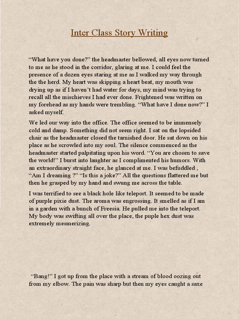 Inter Class Story Writing | PDF