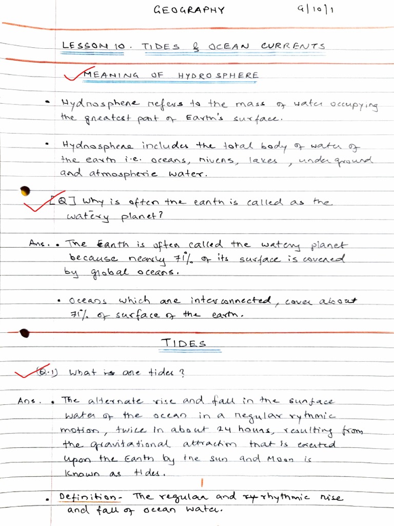 Geo-Lesson 10 - Tides and Ocean Currents | PDF | Planetary Mass ...