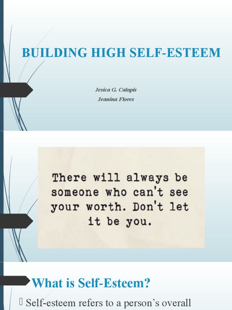 Building High Self Esteem | PDF | Self Esteem | Social Psychology