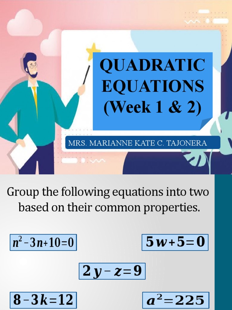 Week 1&2 | PDF | Quadratic Equation | Factorization