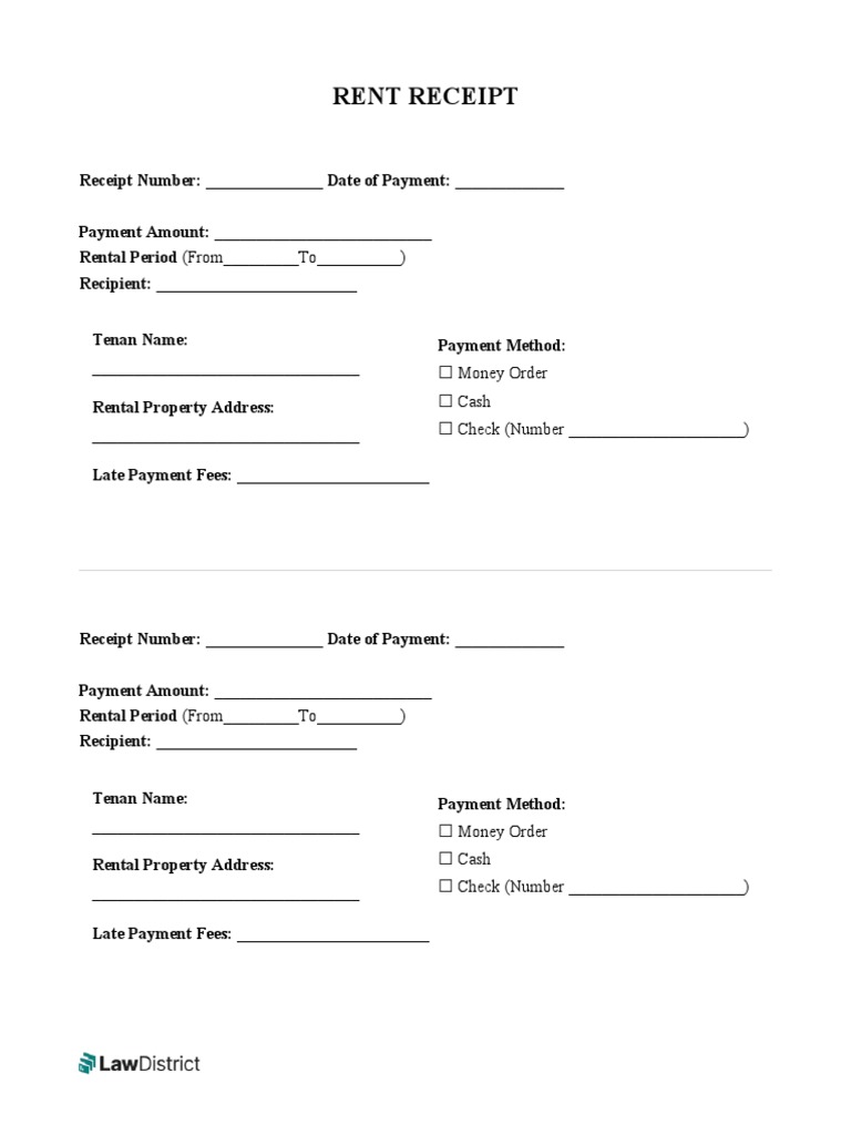 Rent Receipt Template | PDF