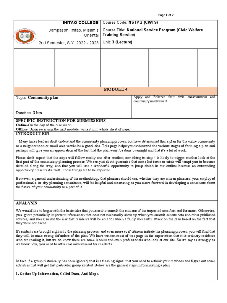 Guiding Citizens Through the Community Planning Process: A 7-Step ...