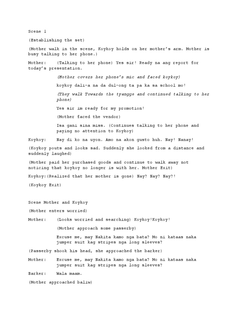 Mother and Child Script | PDF