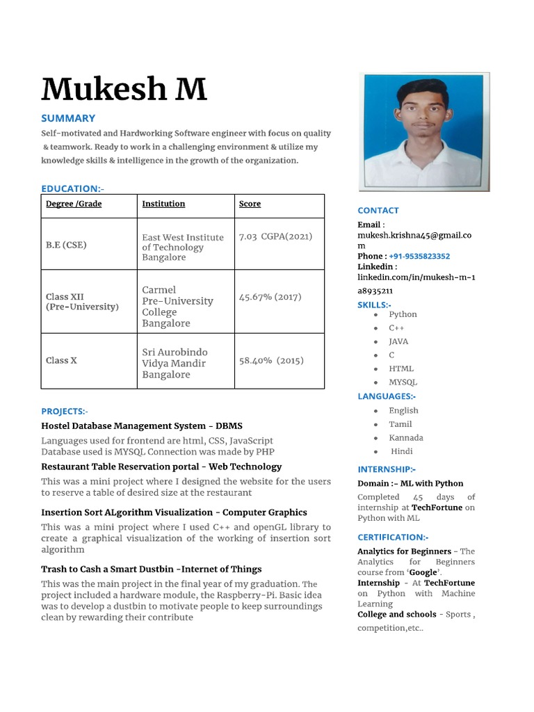 Mukesh Resume Updated | PDF