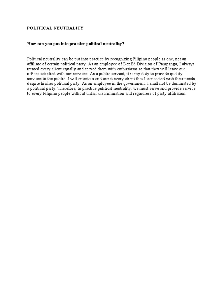 Political Neutrality | PDF