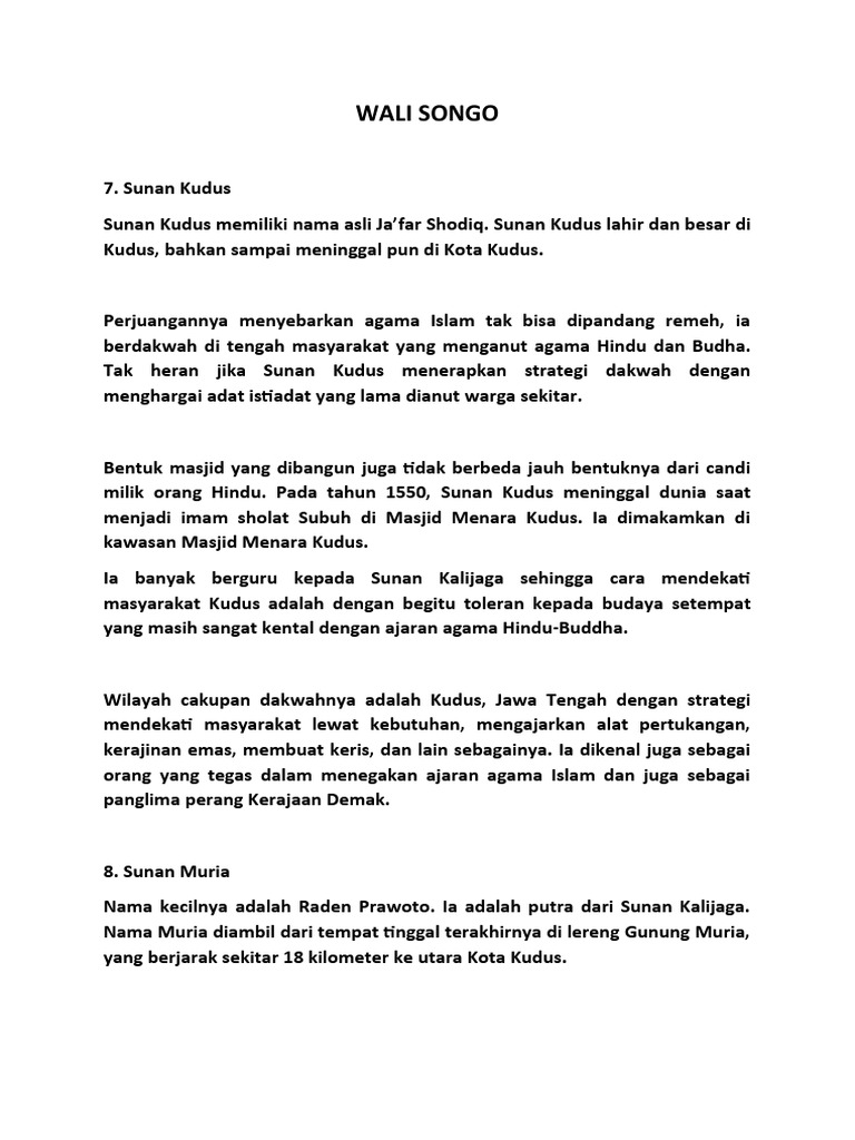 Biografi Wali Songo | PDF