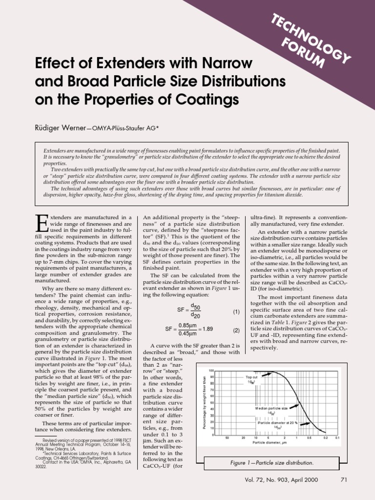 Effect of Extenders With Narrow and Broad Particle Size Distributions ...
