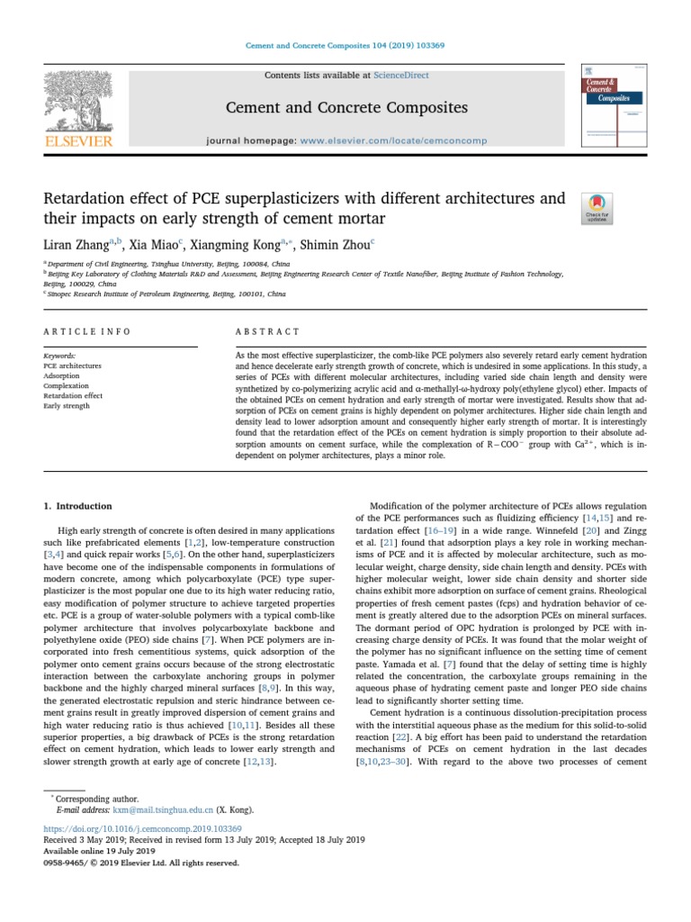 Retardation Effect of PCE Superplasticizers With Different ...