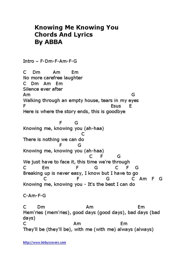 Knowing Me Knowing You by Abba | PDF Knowing Me Knowing You by Abba | PDF
