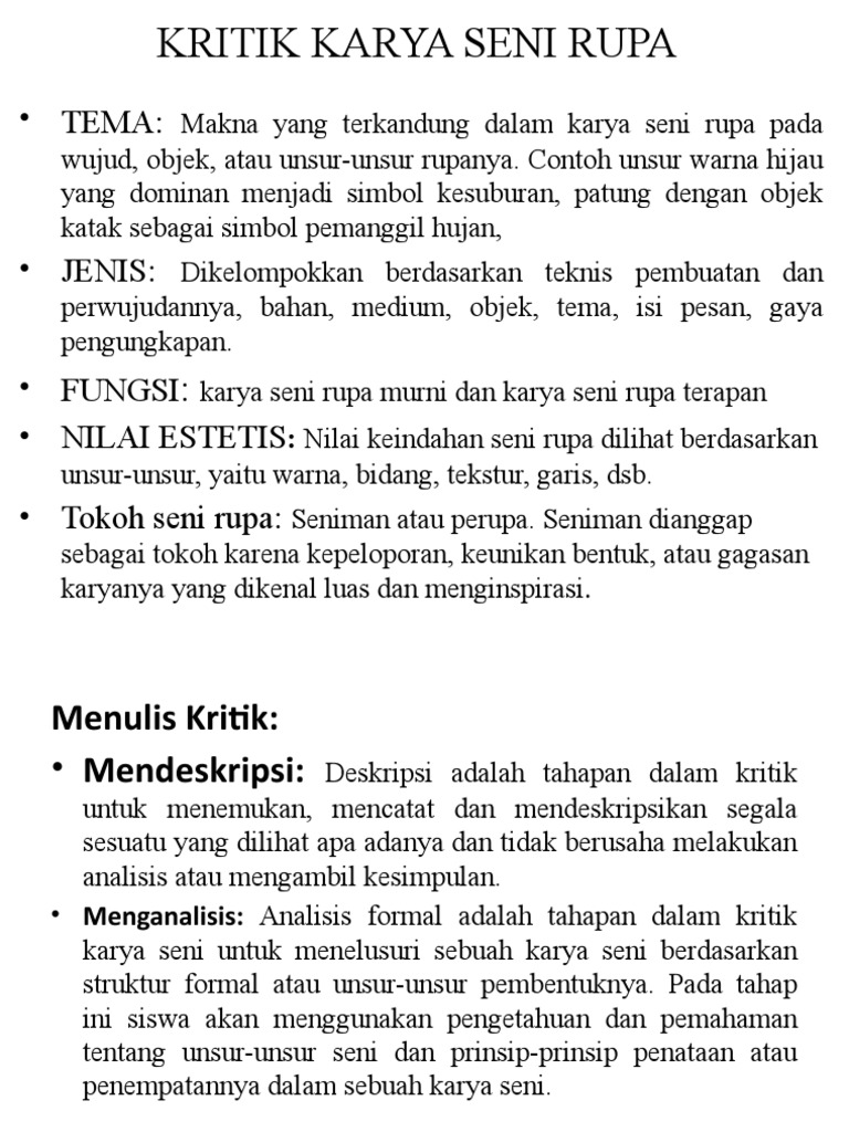 Kritik dan Analisis Seni Rupa | PDF