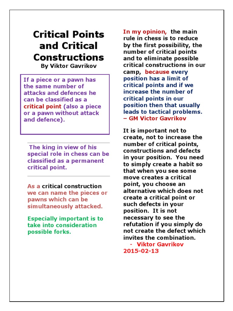 Chess Strategy: Managing Critical Points | PDF | Chess | Board Games