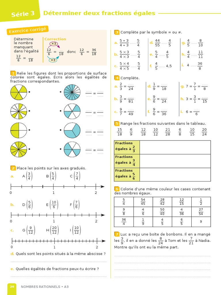 Cahier - 2021 - 5e - Déterminer Deux Fractions Égales | PDF