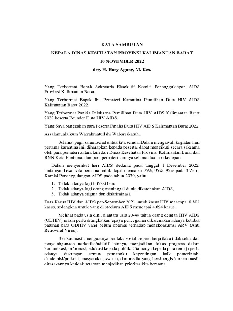 Contoh Kata Sambutan | PDF