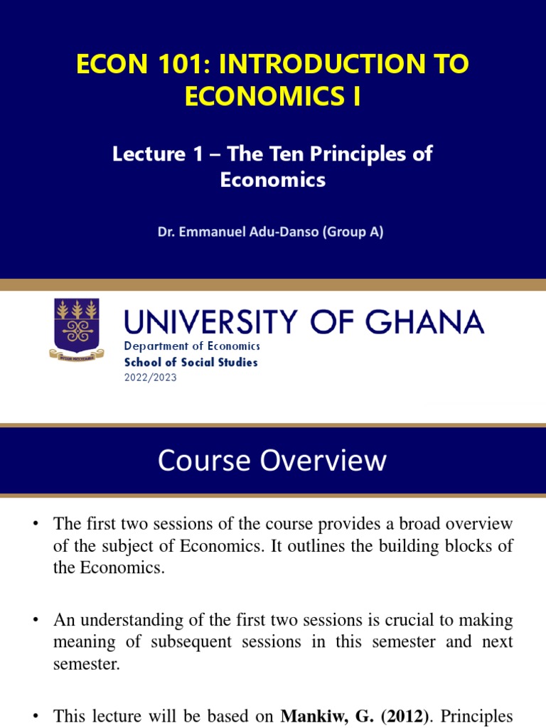 Ten Principles of Economics Overview | PDF | Economics | Market (Economics)