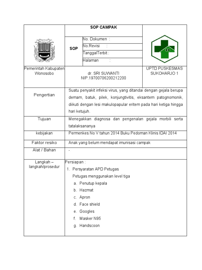 Sop Campak Saat Pandemi | PDF