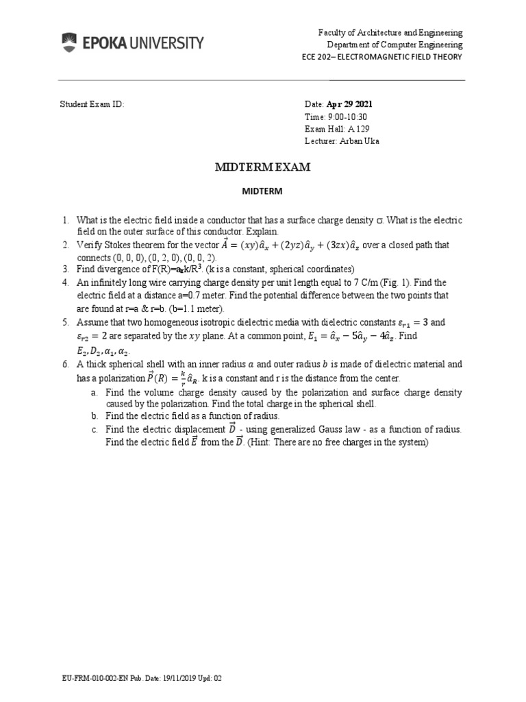 Ece 202 Midterm | PDF Ece 202 Midterm | PDF