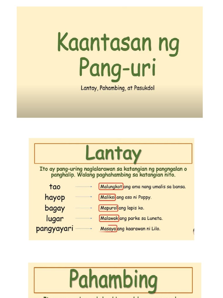 Antas NG Pang-Uri | PDF