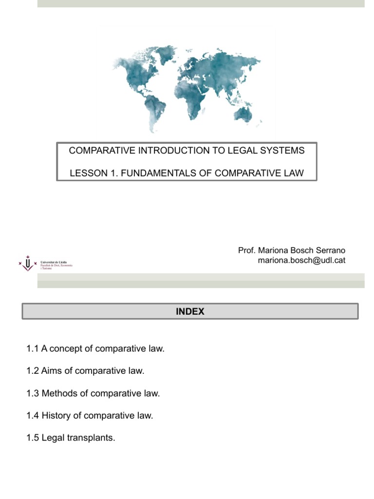 Lesson 1. Fundamentals of Comparative Law | PDF | Comparative Law ...