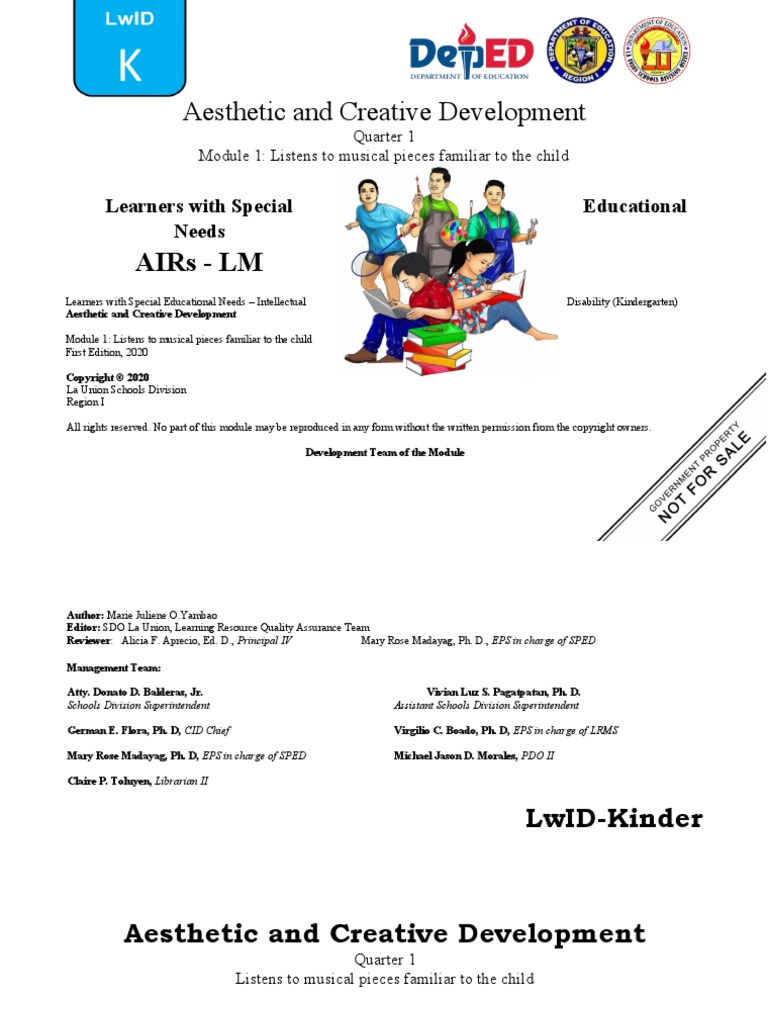 Aesthetic and Creative Development Module1 | PDF | Learning | Cognition