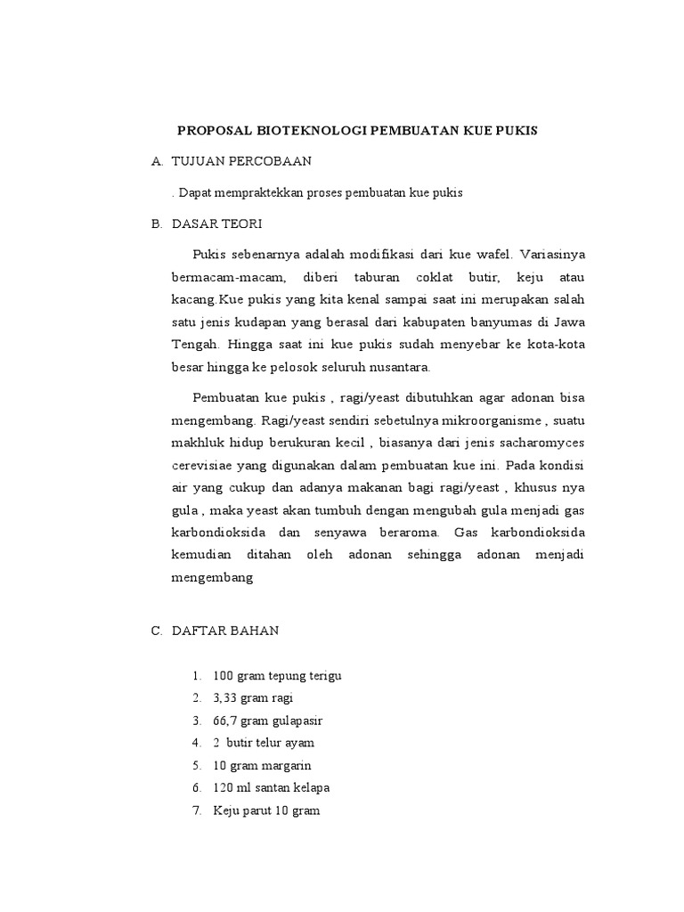 Proposal Pukis Icha | PDF